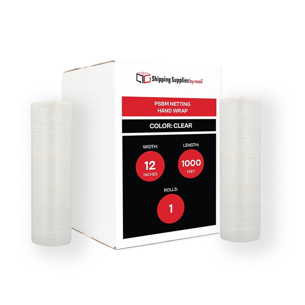 SSBM 12" x 1000' 3" Core Netting Hand Stretch Wrap Film Ideal for ...