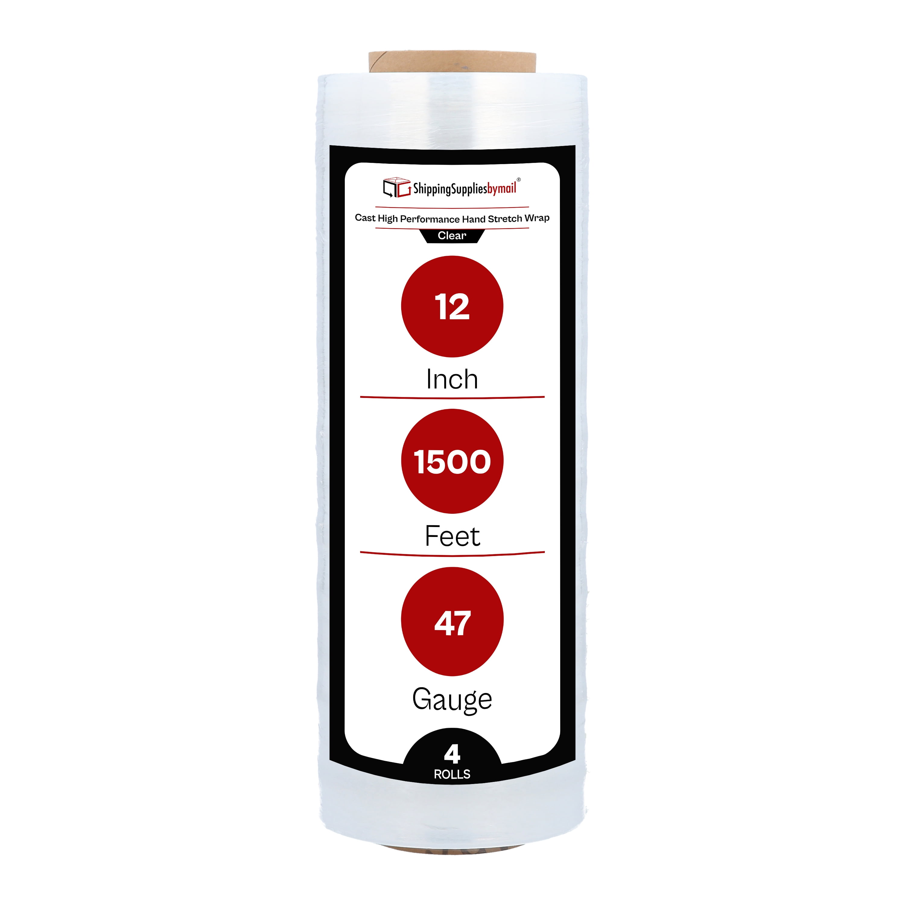 SSBM 12"x1500' 3" Core High Performance Hand Strech Film Down Gauge ...