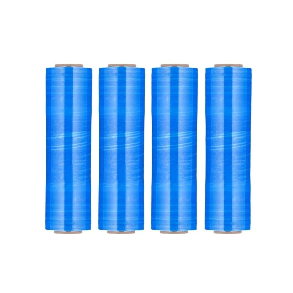 SSBM Blue Cast Hand Stretch Wrap 15" x 1500' 8 Rolls 80 Gauge Opaque ...