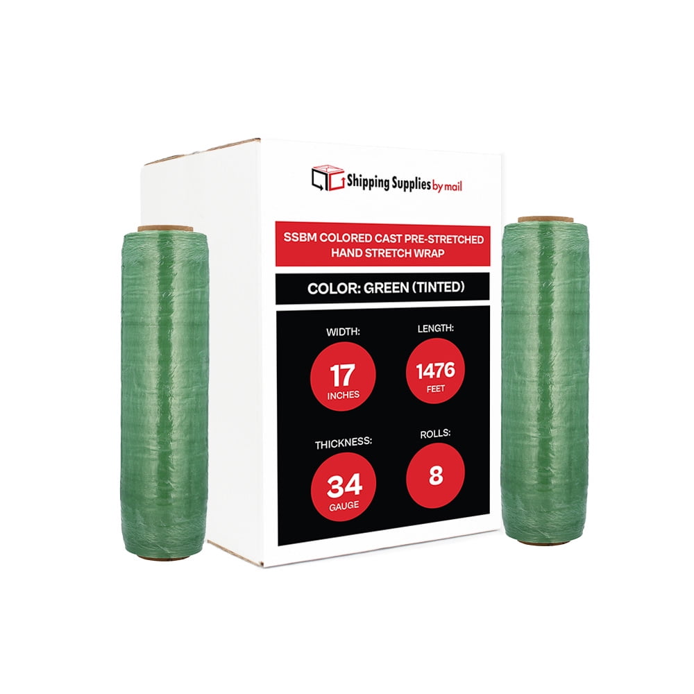 SSBM 17" x 1476' 3" Core Colored Film Plastic Hand Strech Wrap for ...
