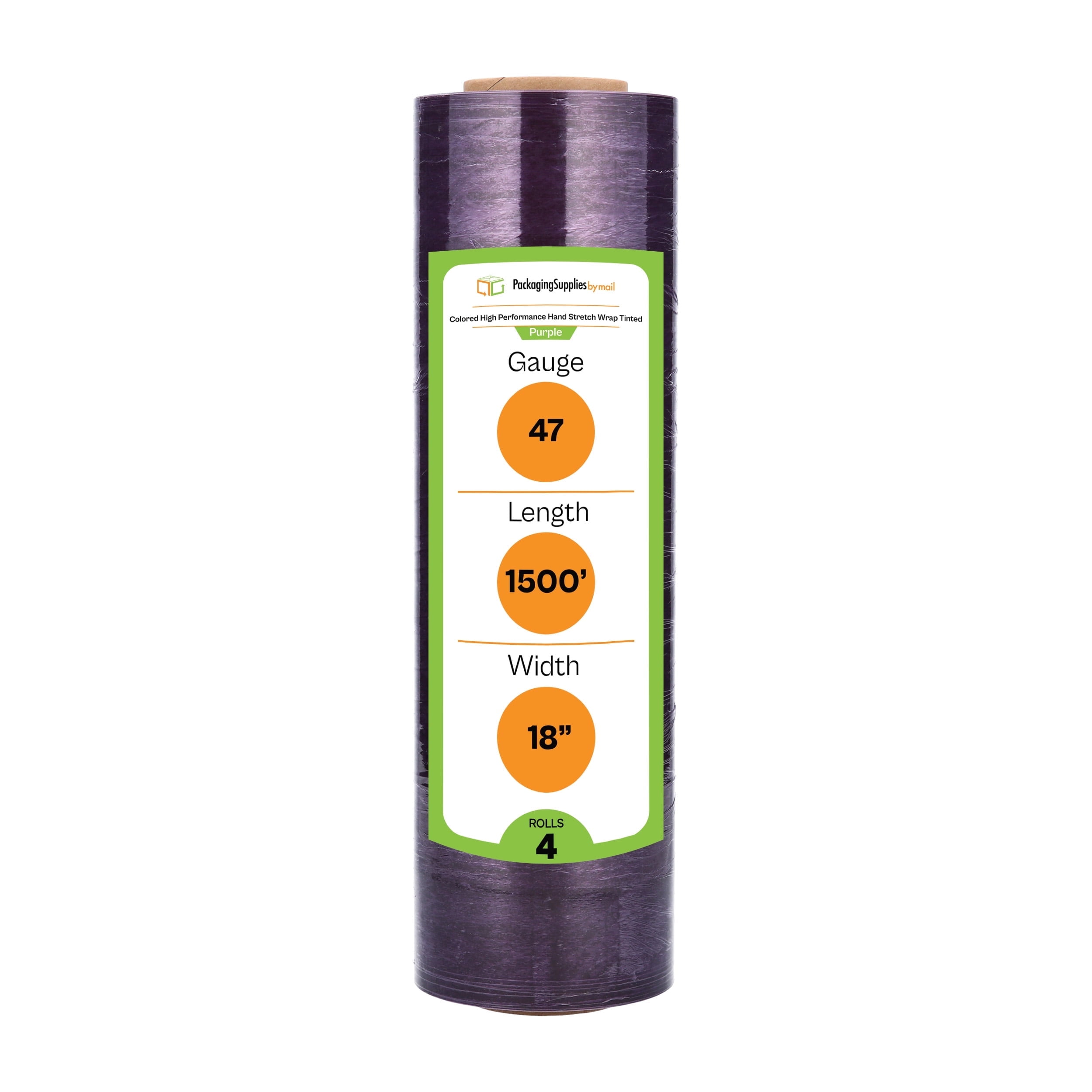 SSBM Tinted Purple Stretch Wrap 18" x 1500' 4 Rolls 47 Gauge Hand ...