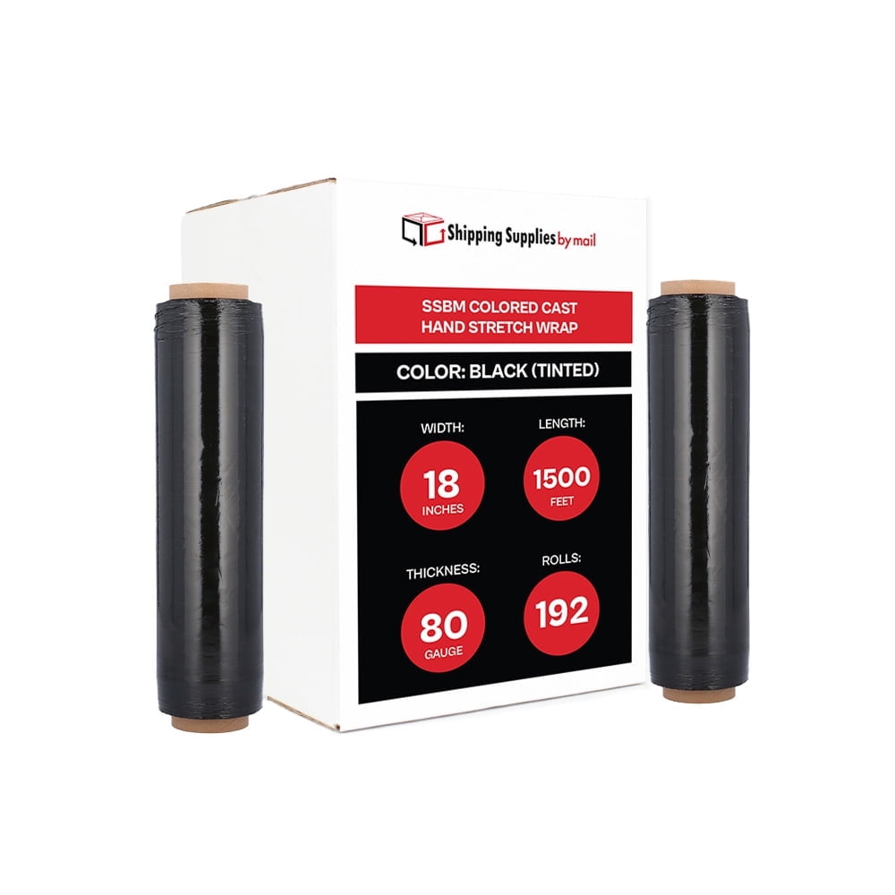 SSBM Colored Cast Hand Stretch Wrap 18" x 1500' 192 Rolls 80 Gauge ...