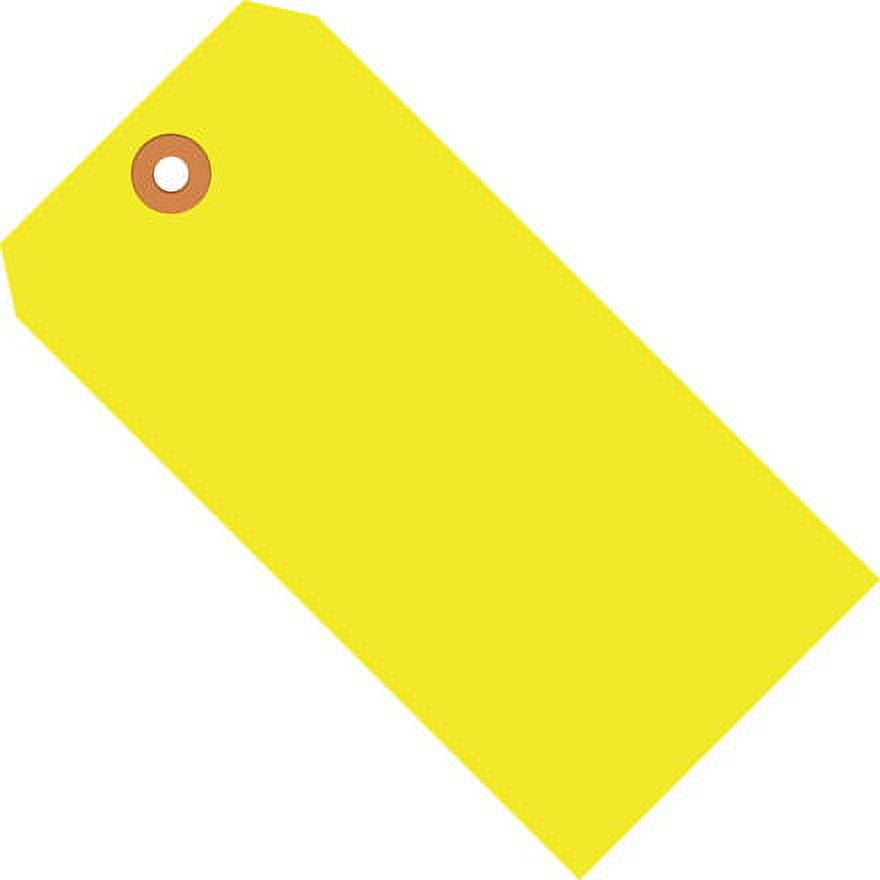 SSBM #2 - 3 1/4" x 1 5/8" 13 Point Fluorescent Yellow Tags (Plain) 1000 ...