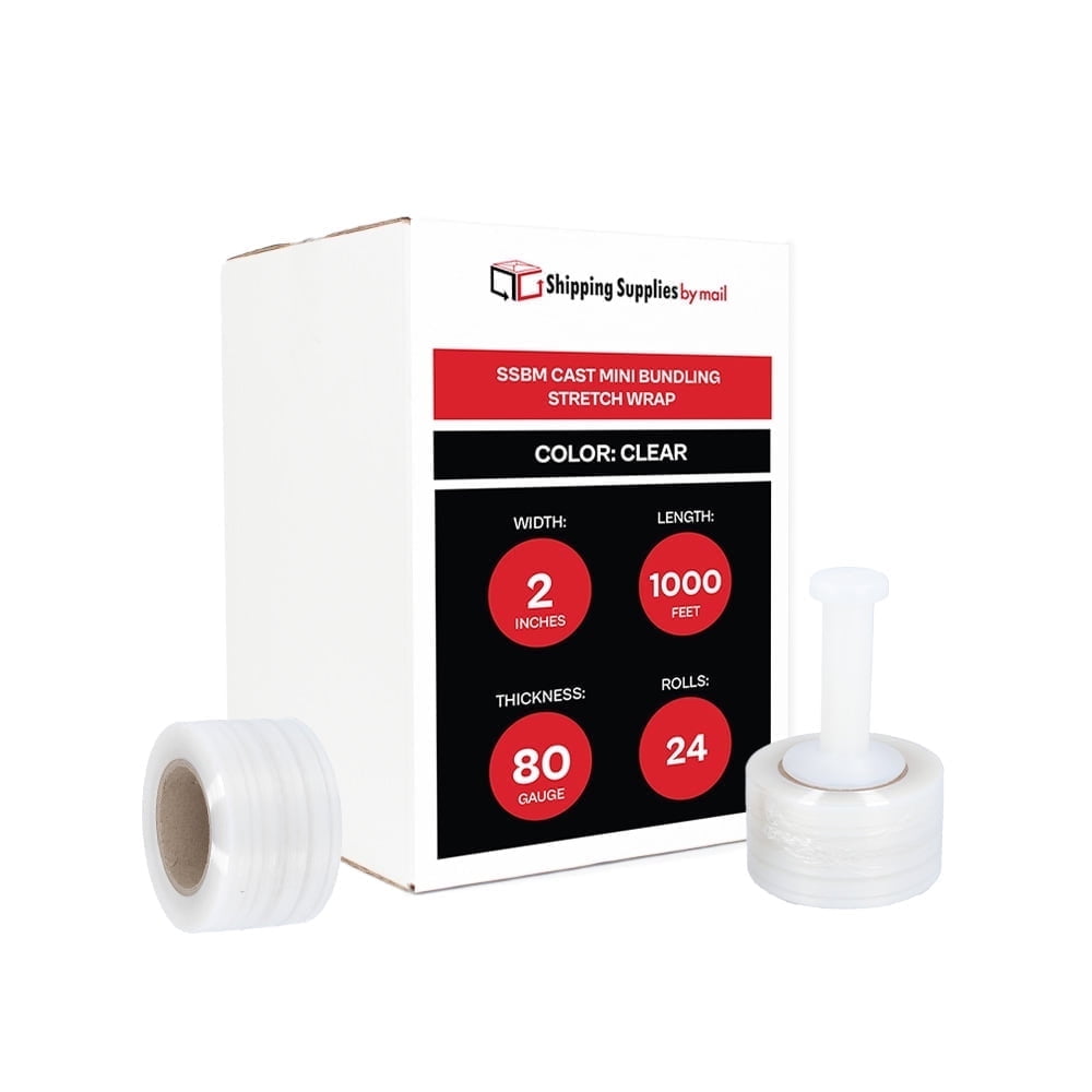 Free Shipping! SSBM 2" x 1000' 3" Core Mini Bundling Stretch Wrap ...
