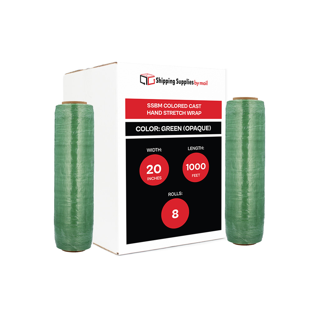 SSBM 20" x 1000' 3" Core Mover's Packaging Colored Hand Stretch Wrap ...