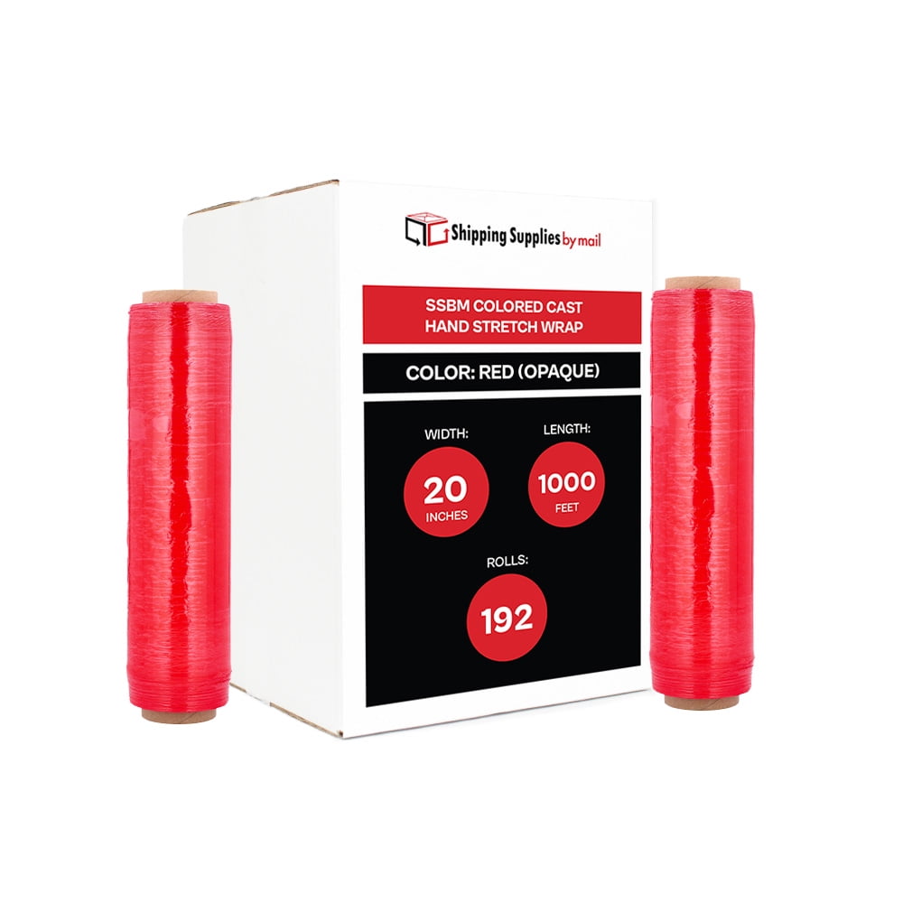 SSBM 20" x 1000' 3" Core Mover's Packaging Colored Hand Stretch Wrap ...