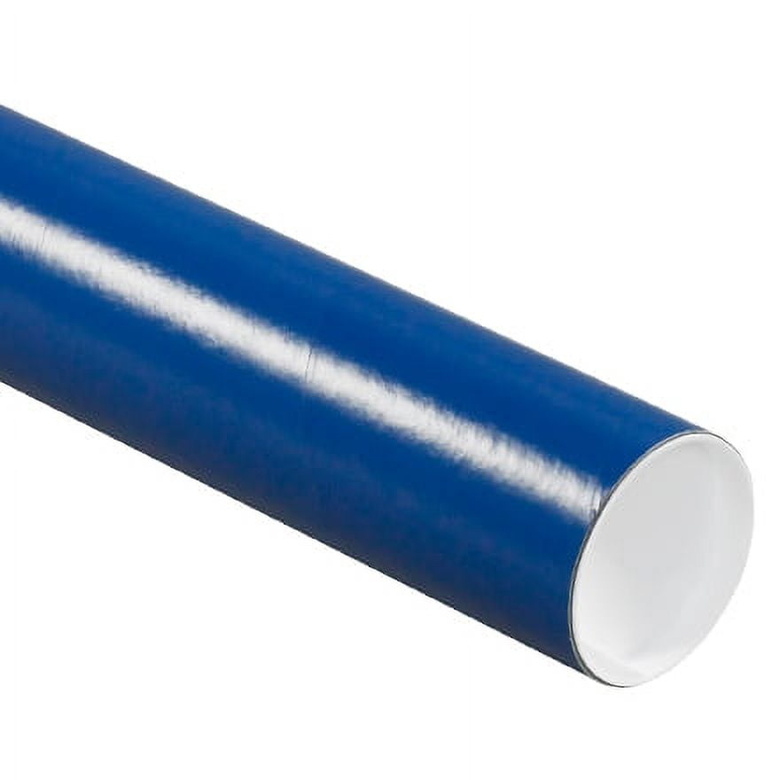 SSBM 24-3" x 36" Blue Mailing Tubes with Caps 0.07 3-ply, spiral wound ...