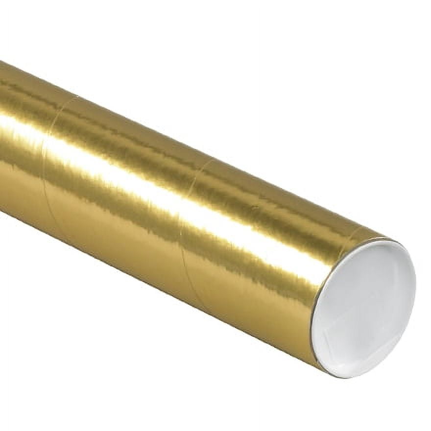 SSBM 24-3" x 36" Gold Mailing Tubes with Caps 0.07 3-ply, spiral wound ...