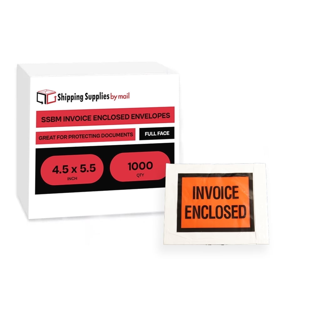 SSBM 4.5" x 5.5" Packing List Envelopes Invoice Enclosed - Full Face ...