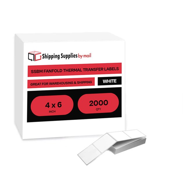 SSBM 4x6 Inch Thermal Transfer Shipping Labels, 4000 Postage Stickers ...