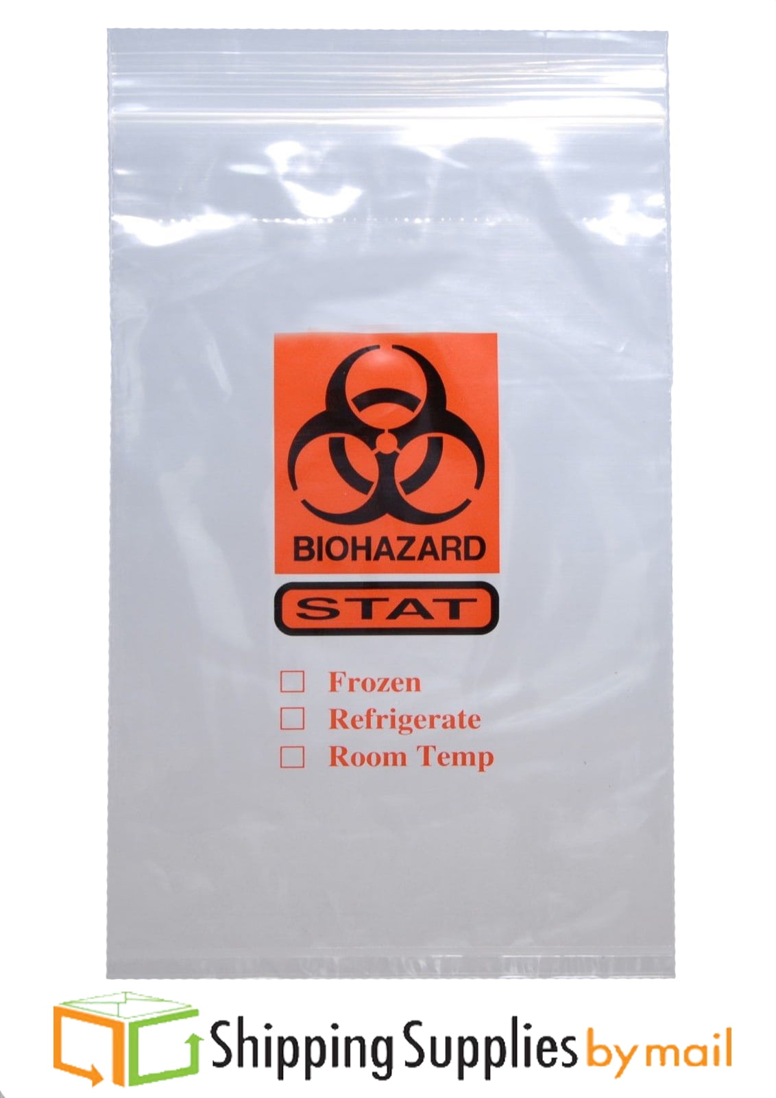 SSBM 6" x 10" Tamper Evident Bag - 2 Mil, Printed "STAT" - 3 Wall 1000 ...
