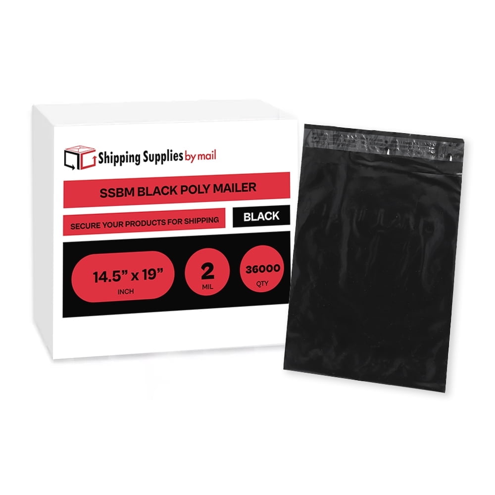 SSBM Black Poly Mailers, 14.5x19 Inch, 36000 Pack, Glamour Shipping ...