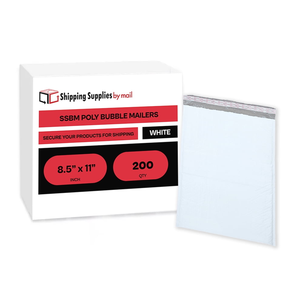 SSBM Bubble Poly Mailers, 8.5x12 Inch, 200 Pack, Padded Shipping ...