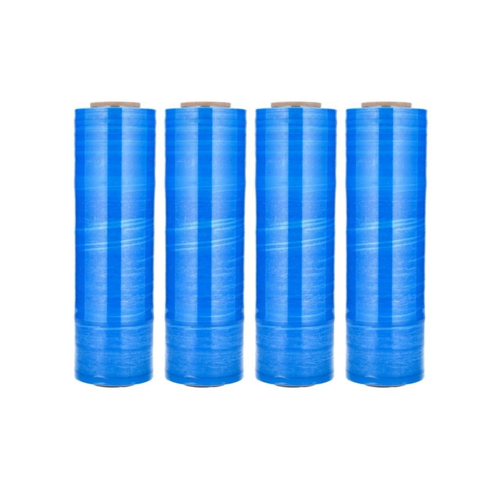 SSBM Bundling Plastic Hand Pre-Stretch Wrap Blue Shrink Film, 4 Rolls ...