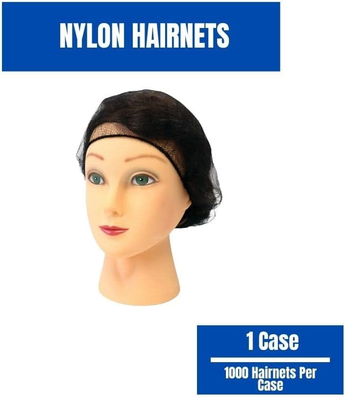 SSBM Food Service Hair Nets, Latex Free, Black, 18 Inches, 1000 Pack ...
