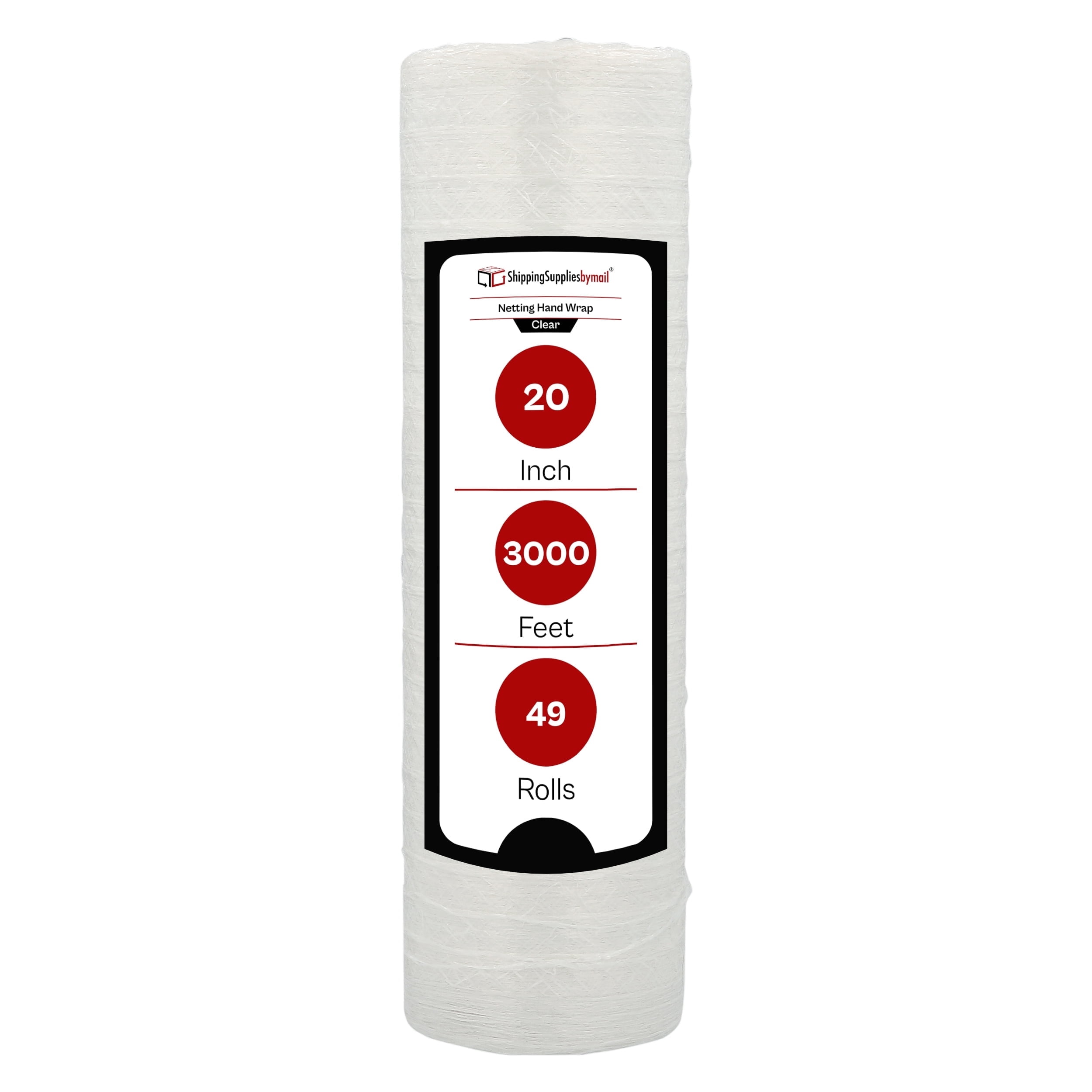 SSBM Neeting Hand Stretch Wrap 20" x 3000' 49 Rolls Plastic Clear Film ...