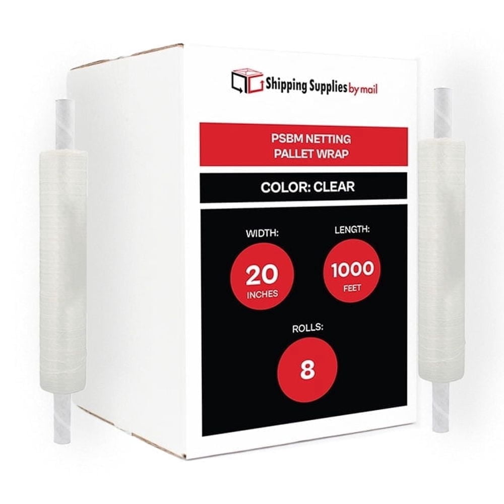 SSBM Neeting Hand Stretch Wrap with Handle 20" x 1000' 8 Rolls Plastic ...