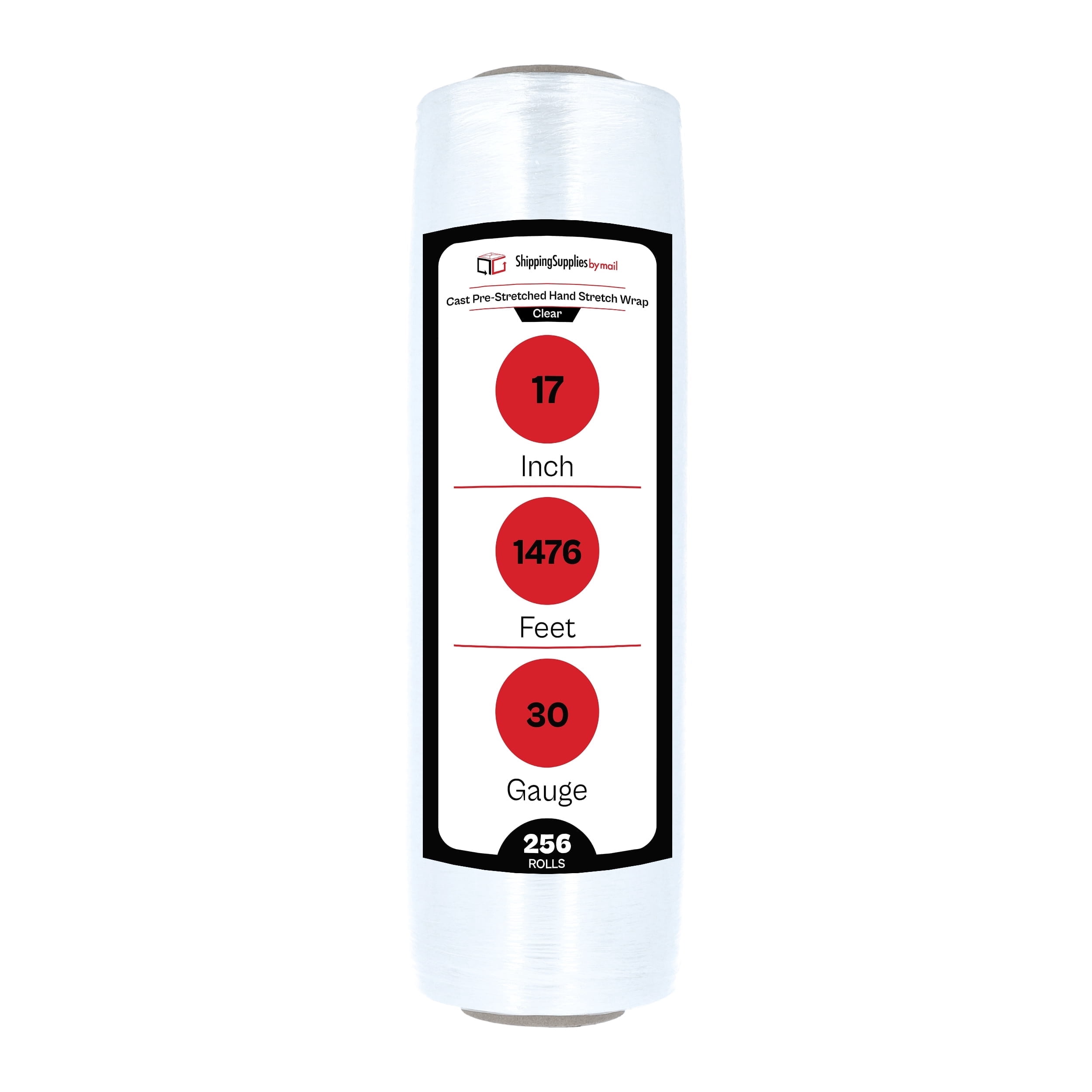 SSBM Cast Hand Pre-Stretch Wrap 17" x 1476' 256 Rolls 30 Gauge Light ...