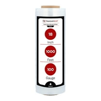SSBM Cast Hand Stretch Wrap 18" x 1500' 96 Rolls 65 Gauge Clear ...