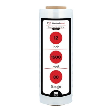 Stretch Wrap, 4 Pack, 18 Inch x 1200 Feet, 80 Gauge, Down Gauge Clear ...