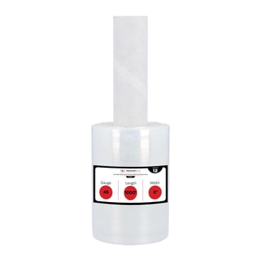5" x 1000' 1.3" Extended Core Mini Stretch Wrap Banding Shrink Film ...