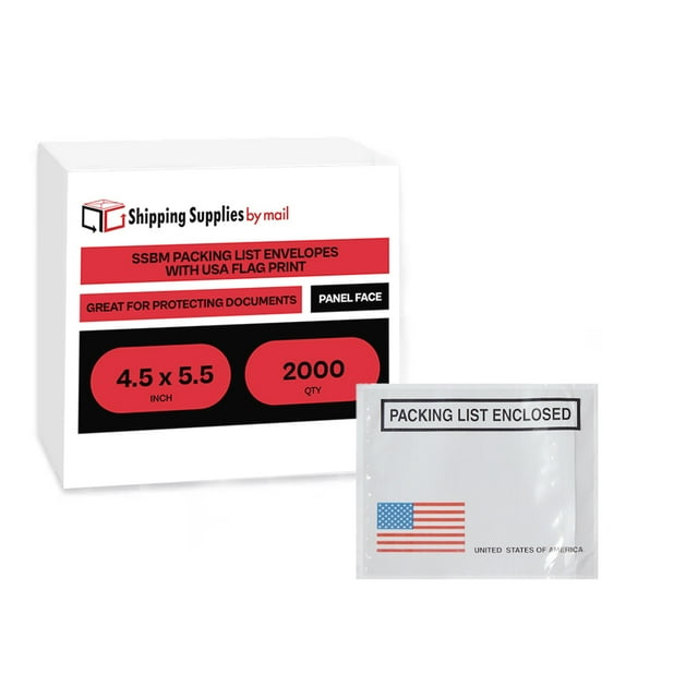 SSBM 2000 4 1/2" x 5 1/2" USA Panel Face Packing List Envelopes Bags ...