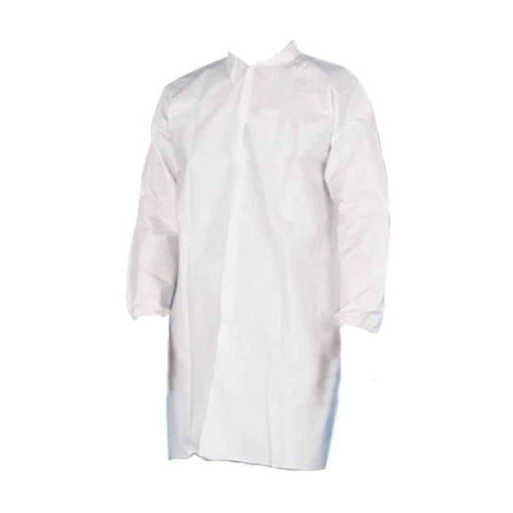 SSBM White Microporous Disposable Lab Coat Small 4 Button Snaps 50G 25 ...