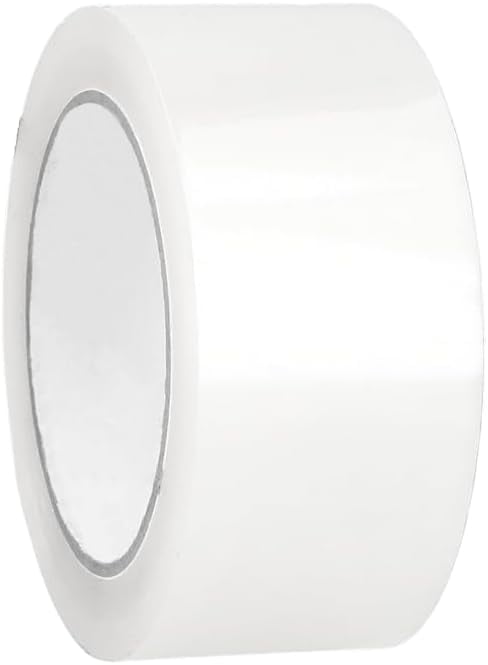 SSBM White Packing Tape with Dispenser, 3 Inch x 55 Yards, 6 Pack ...