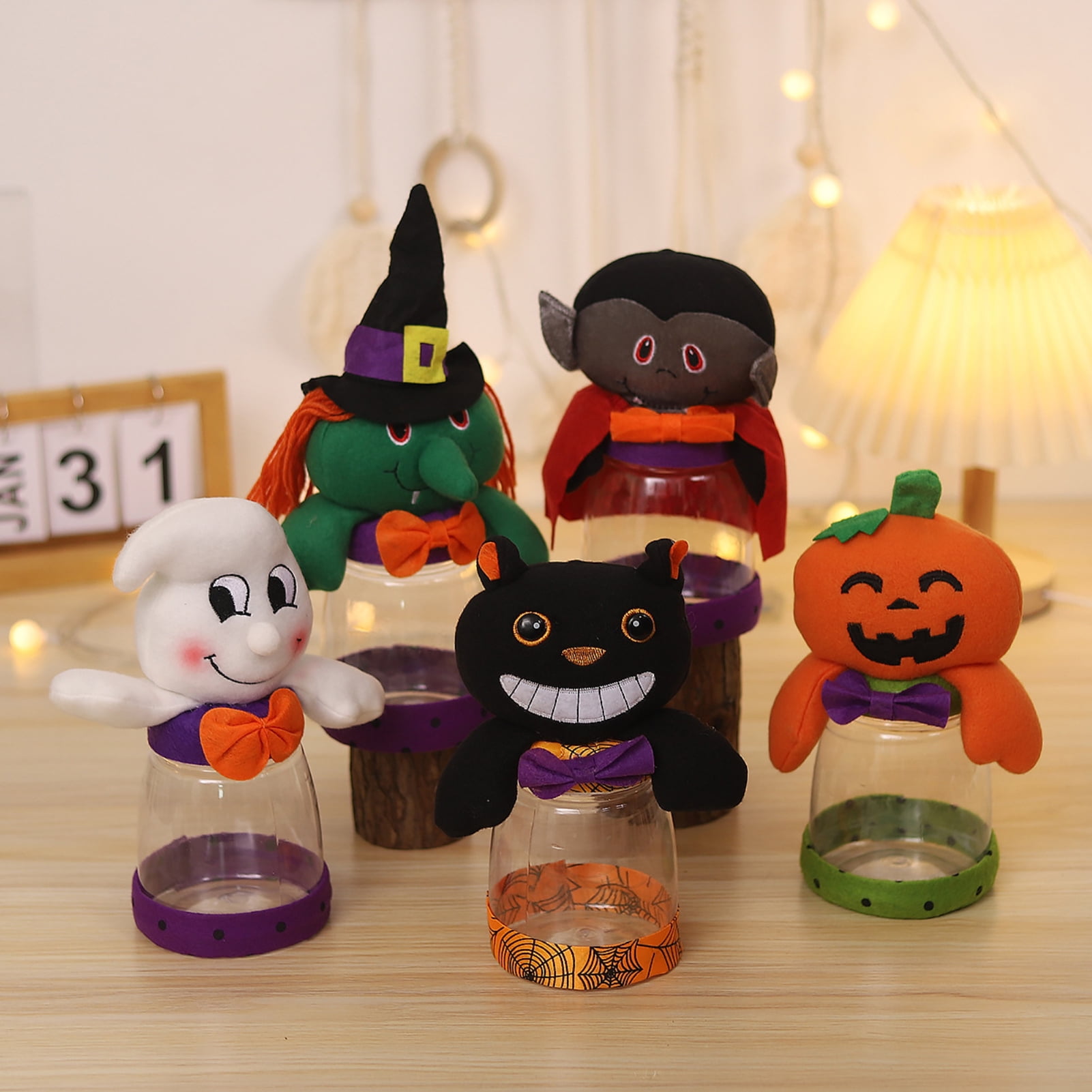 SSBSM Halloween Candy Jar Lightweight Portable Transparent Spooky Trick ...