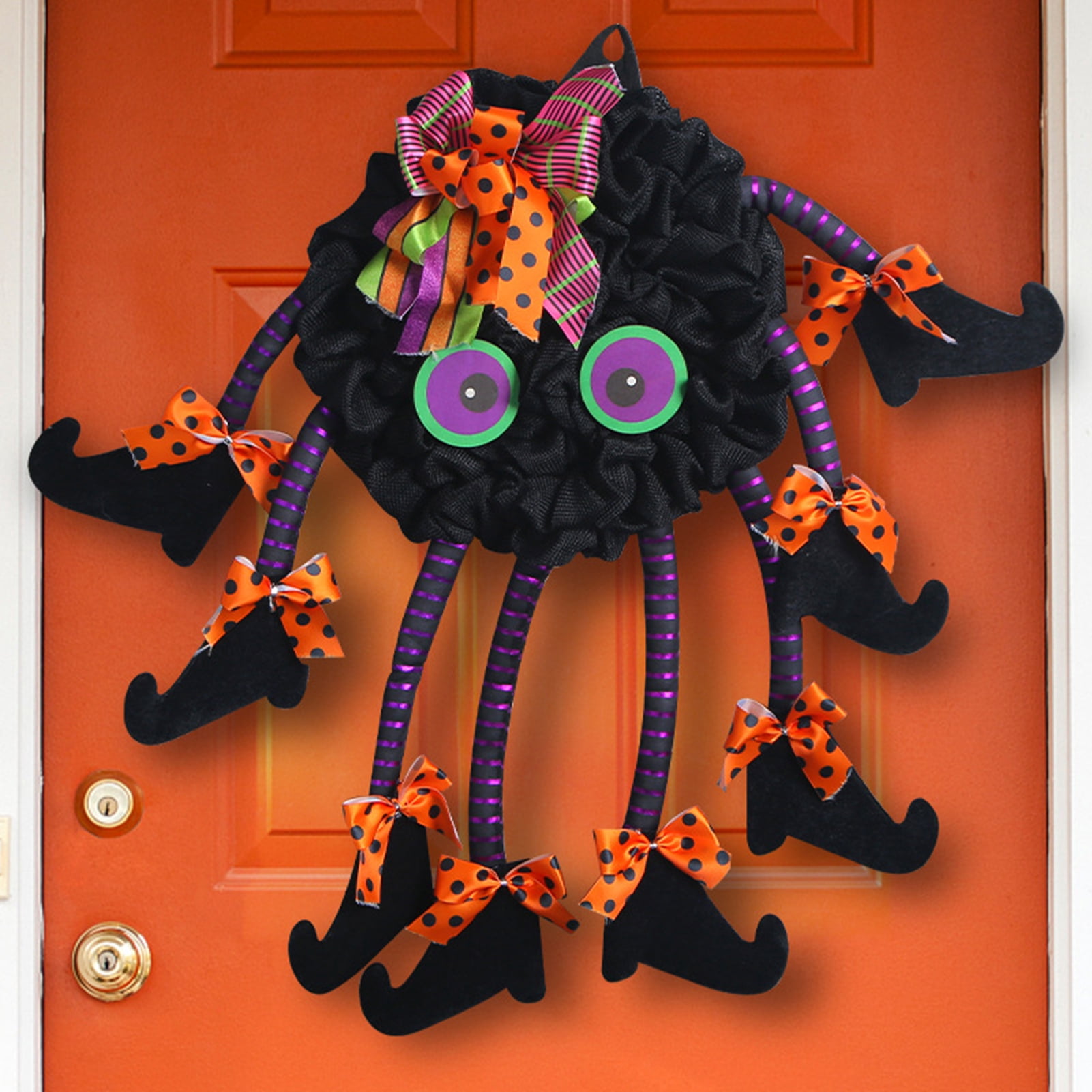 SSBSM Halloween Spider Door Hanging Decoration with Bowknots Soft Cloth ...