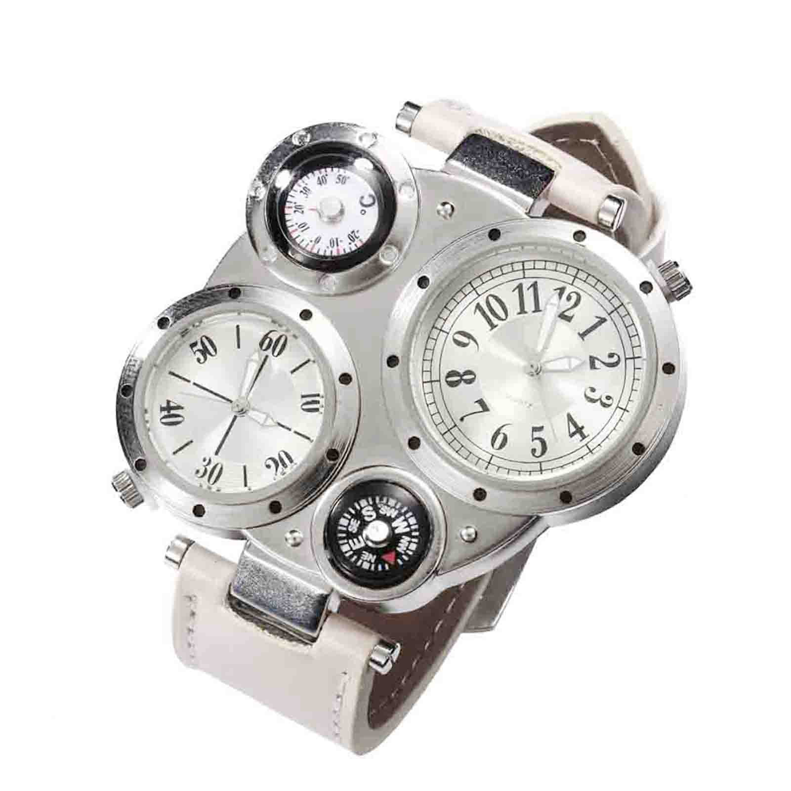 SSBSM Men Chic Dual Movement Quartz Waterproof Outdoor Thermometer ...