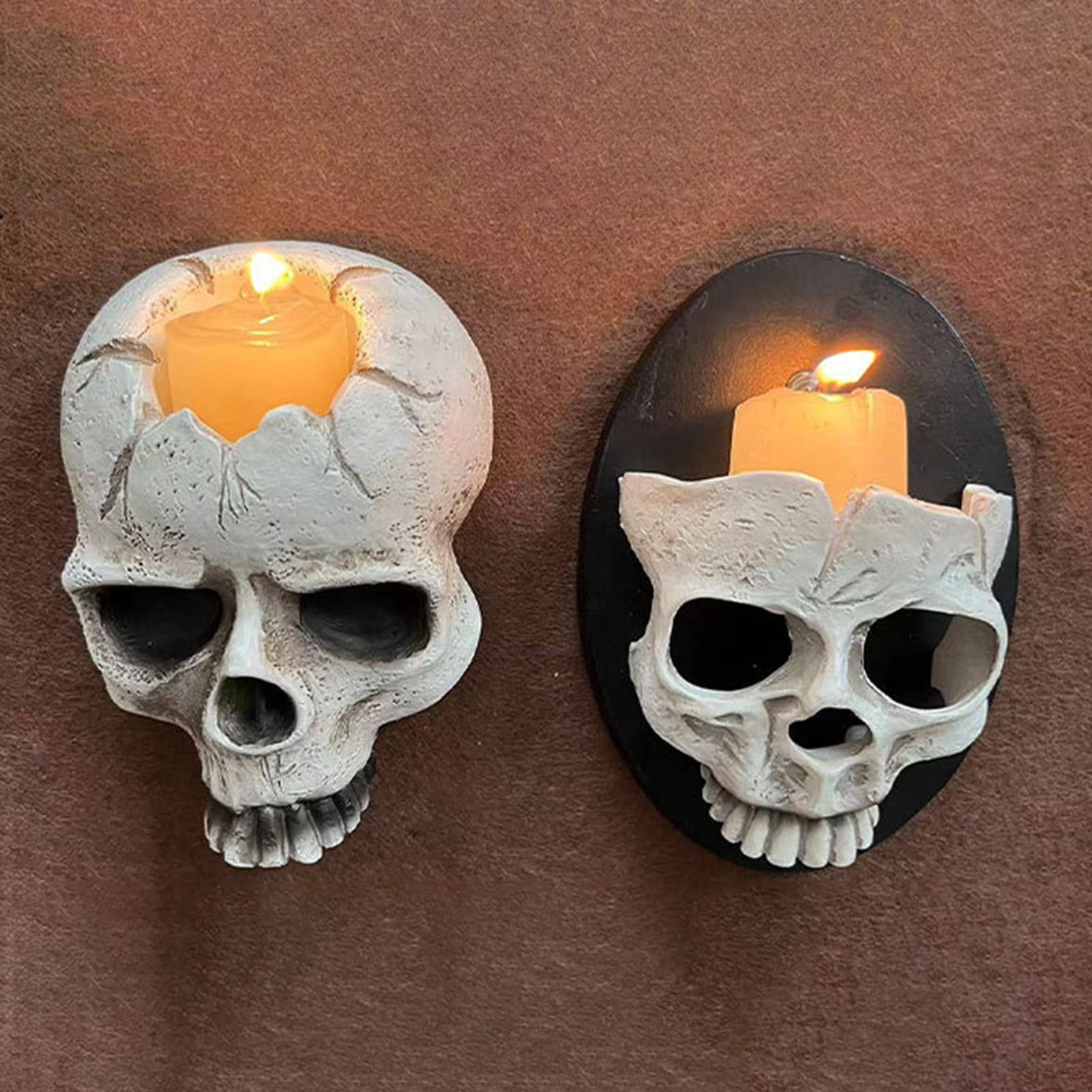 SSBSM Skeleton Skull Candlestick Holder Non-Fading Vivid Texture ...