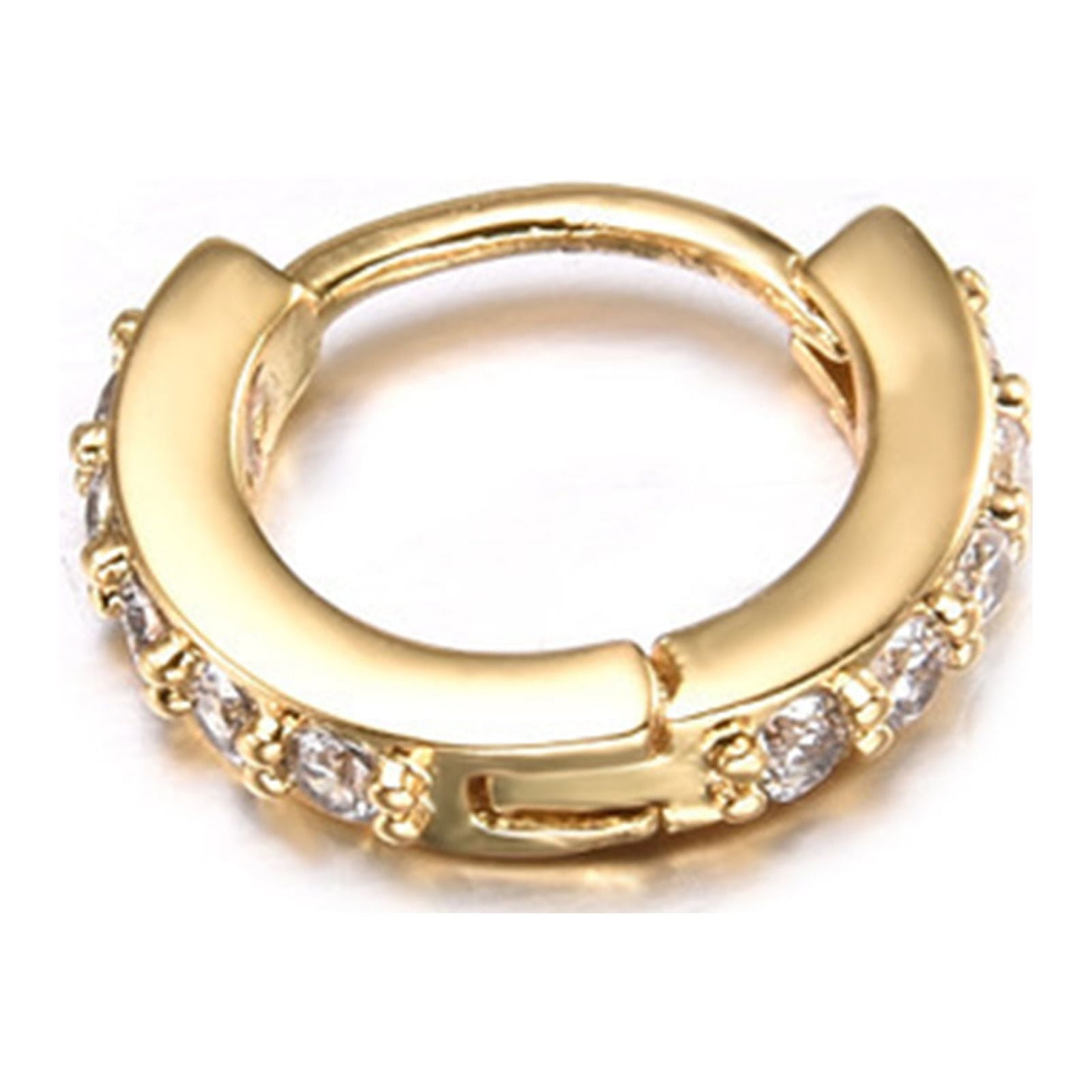 SSBSM Women Earring Rhinestone Simple Mini Piercing Hoop Studs Earlobe ...