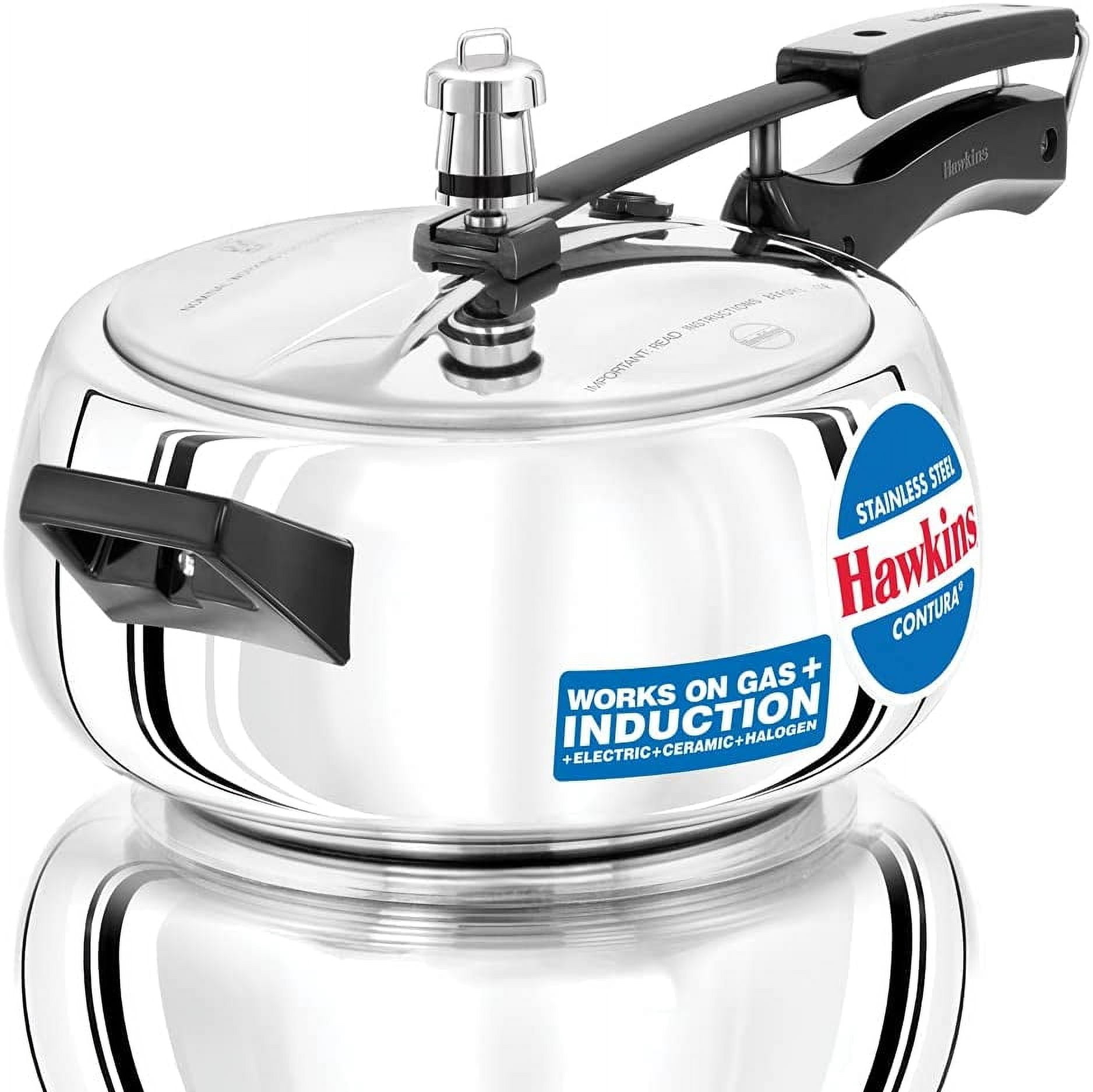 SSC35 Induction Base Stainless Steel Pressure Cooker, 3.5L, Silver ...