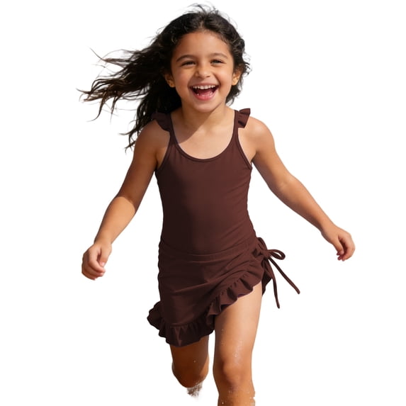 SSCMYXG Girls Ruffle Swim Dress Bathing Suit, Sleeveless Skirted 1 ...
