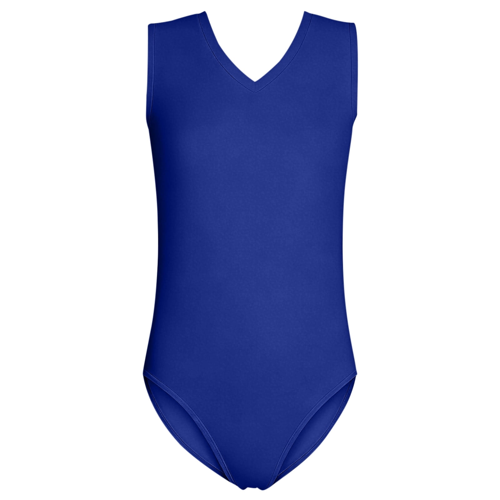 SSCMYXG Tween Girls Sleeveless Gymnastics Leotard, V-Neck Solid Color ...