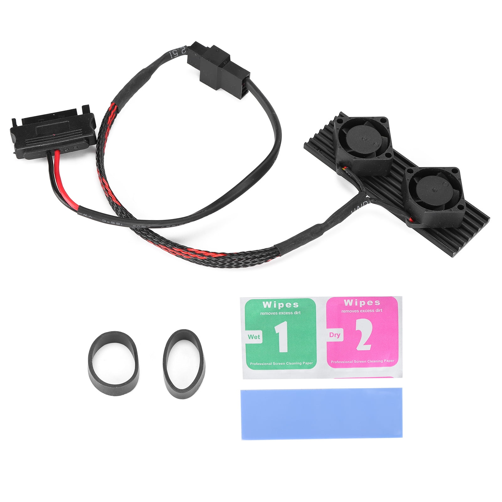 SSD Heatsink 2 Fans M.2 2280 SATA Solid State Drive Cooler Fans with ...