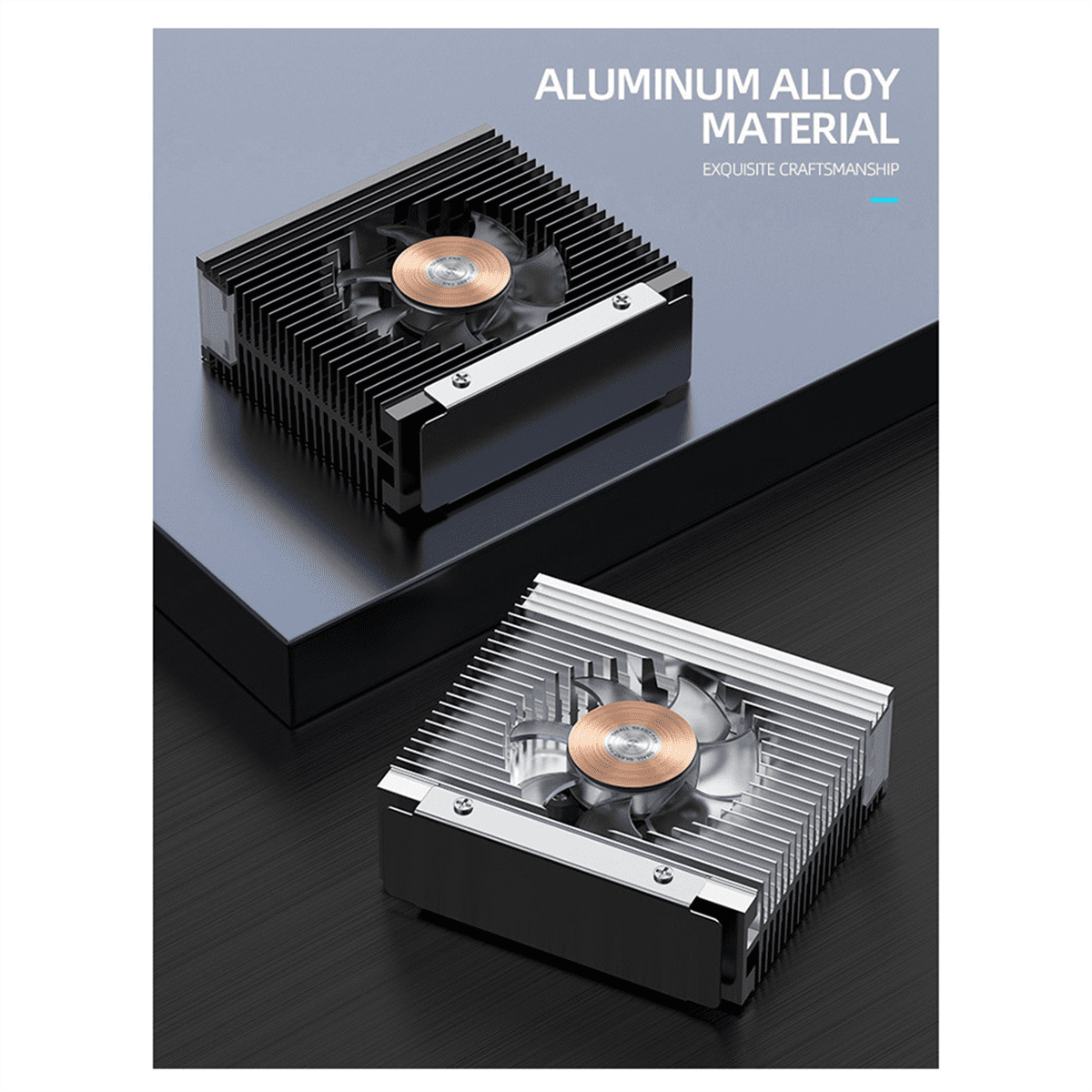 SSD Radiator Cooler S50 M.2 2280 Top Mirror ARGB Dual PWM Fan Black ...