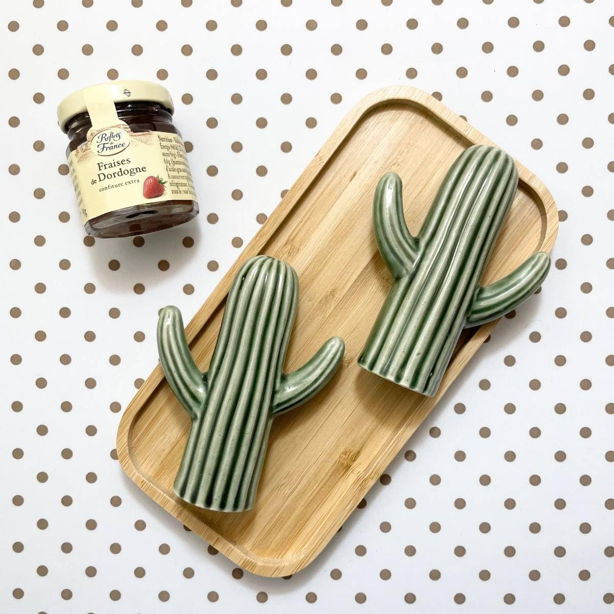 SSG Ceramic Cactus Shape Salt & Papper Shaker Dining Table Kitchen ...