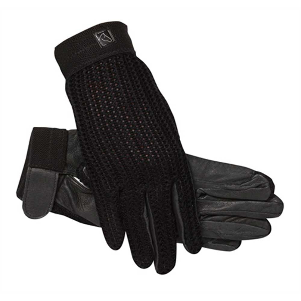 SSG Lycrochet Ultraflex Riding Gloves - Black - Walmart.com