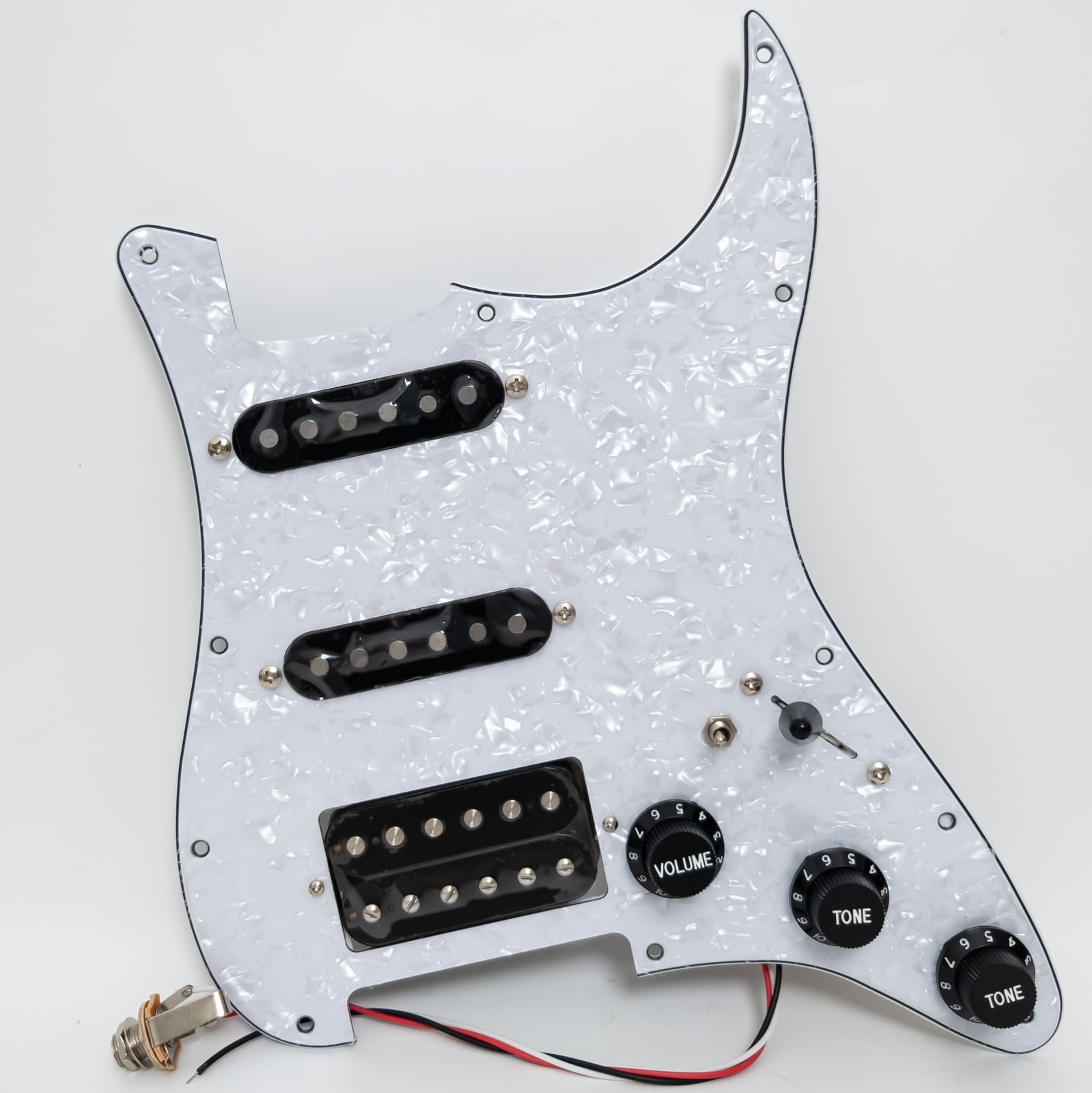 SSH Guitar Prewired Loaded Pickguard, Alnico 5 Humbucker Pickups Set for Fender Strat Guitar ...