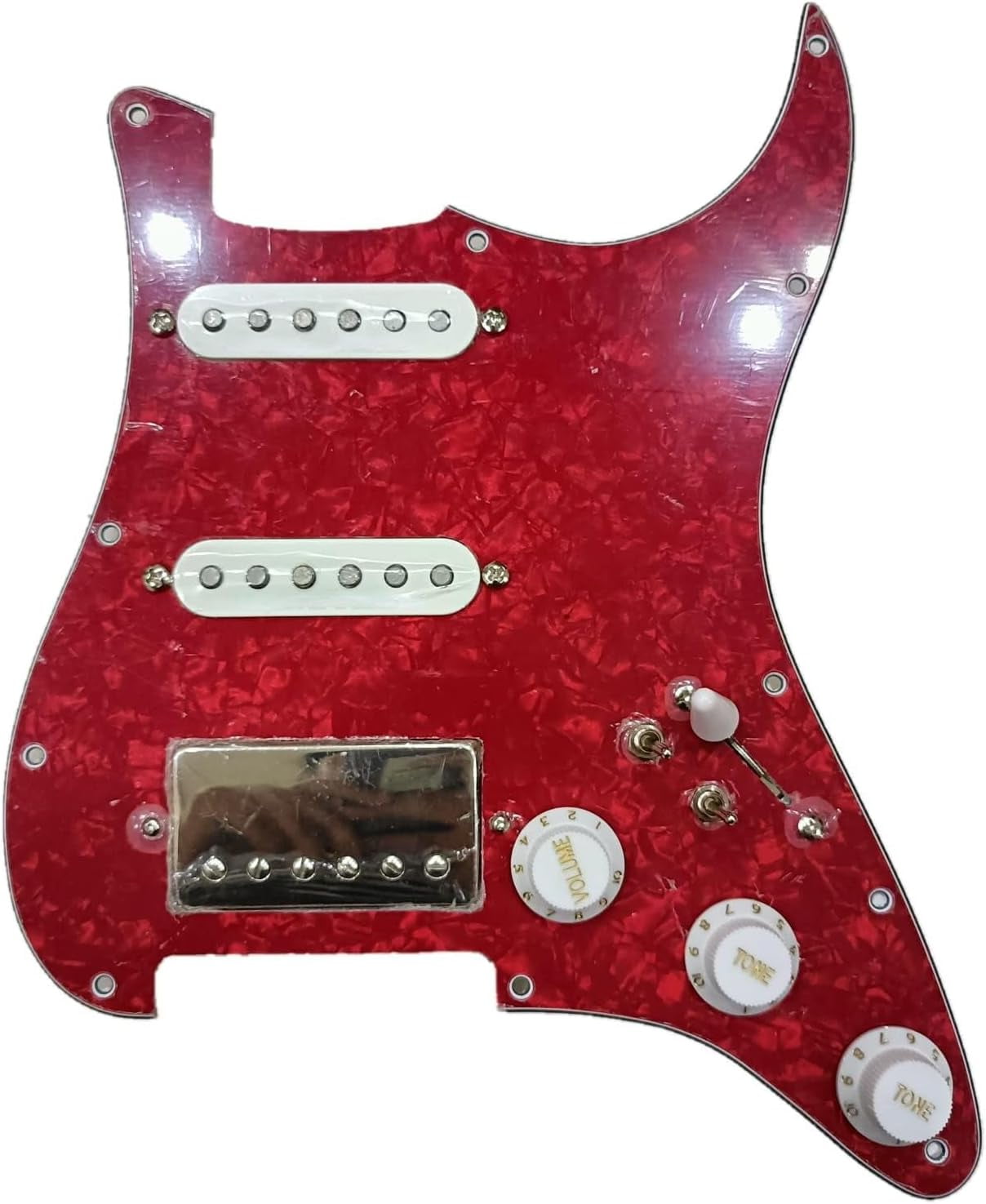 SSH Prewired Guitar Strat Pickguard Set Ainico 5 Humbucker Pickups Coil ...