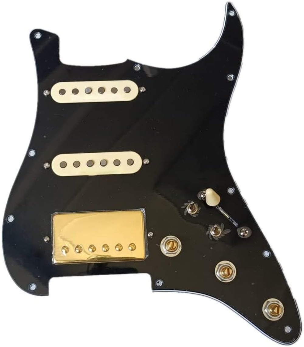 SSH Prewired Guitar Strat Pickguard Set Ainico 5 Humbucker Pickups Coil ...