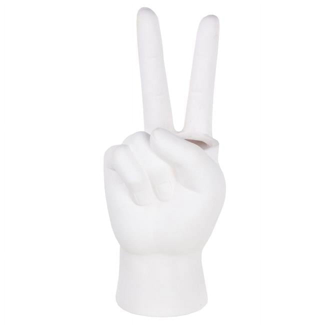 SSI Peace Sign Planter, Matte White Ceramic, 4 x 10 in, Unique Home ...