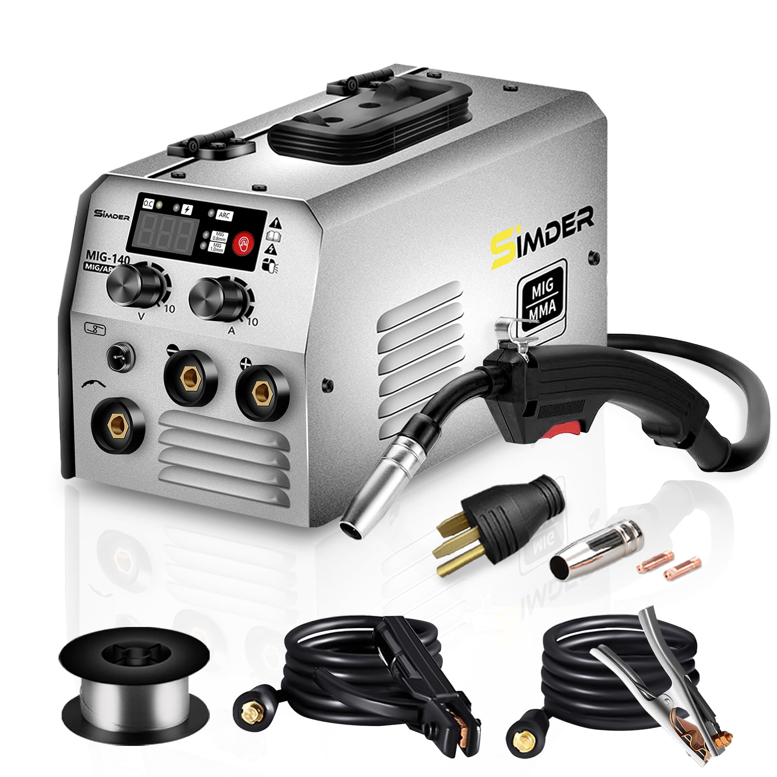 SSIMDER MIG Welder 140A 2 in 1 Stick/Flux Core Welder 110V/220v Dual ...