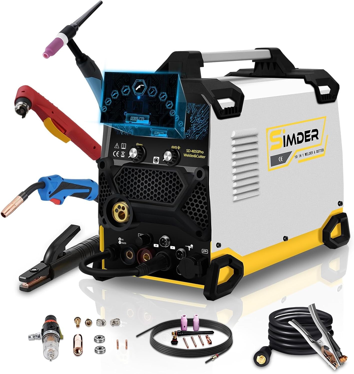 SSIMDER MIG Welder 200A Plasma Cutter Welder Combo 10 in 1 multiprocess ...