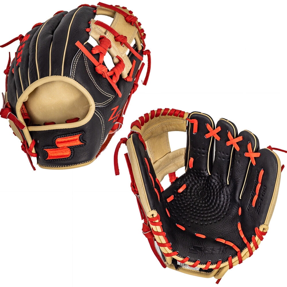 SSK Z5 Craftsman 11.5" Infield Baseball Glove Z5-1150BLKCMLRED1 - Walmart.com