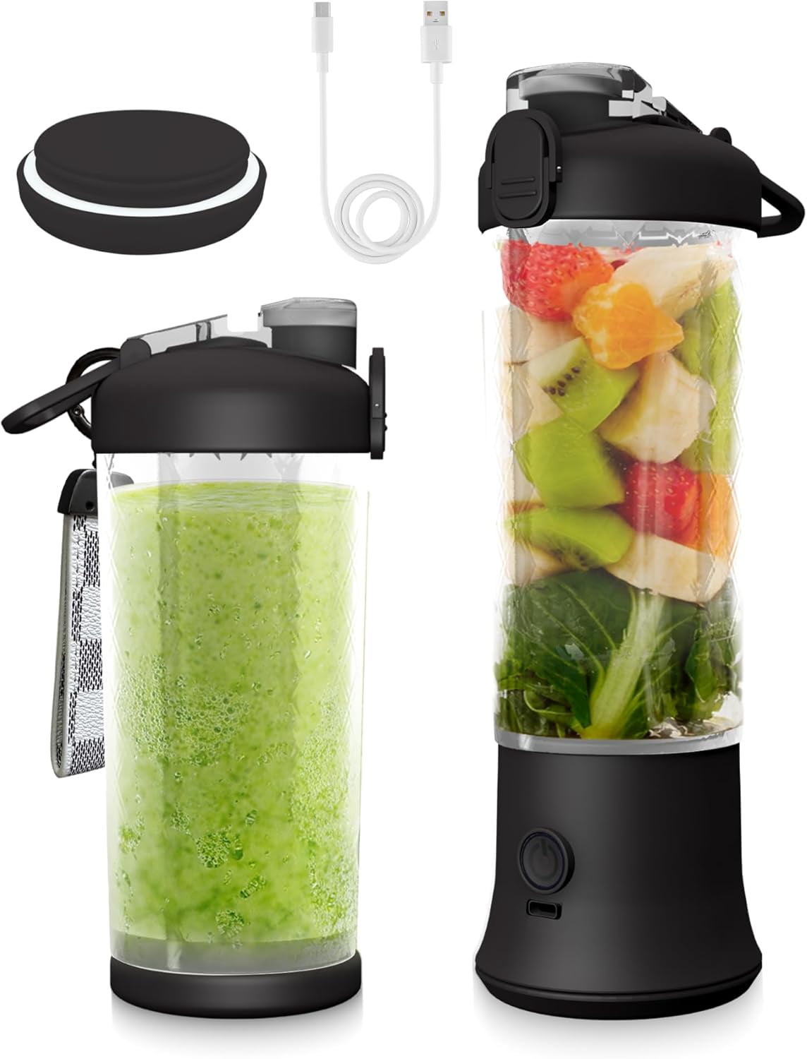 SSKAWorldwide Portable Blender - 21oz Smoothie Rechargeable Small with ...