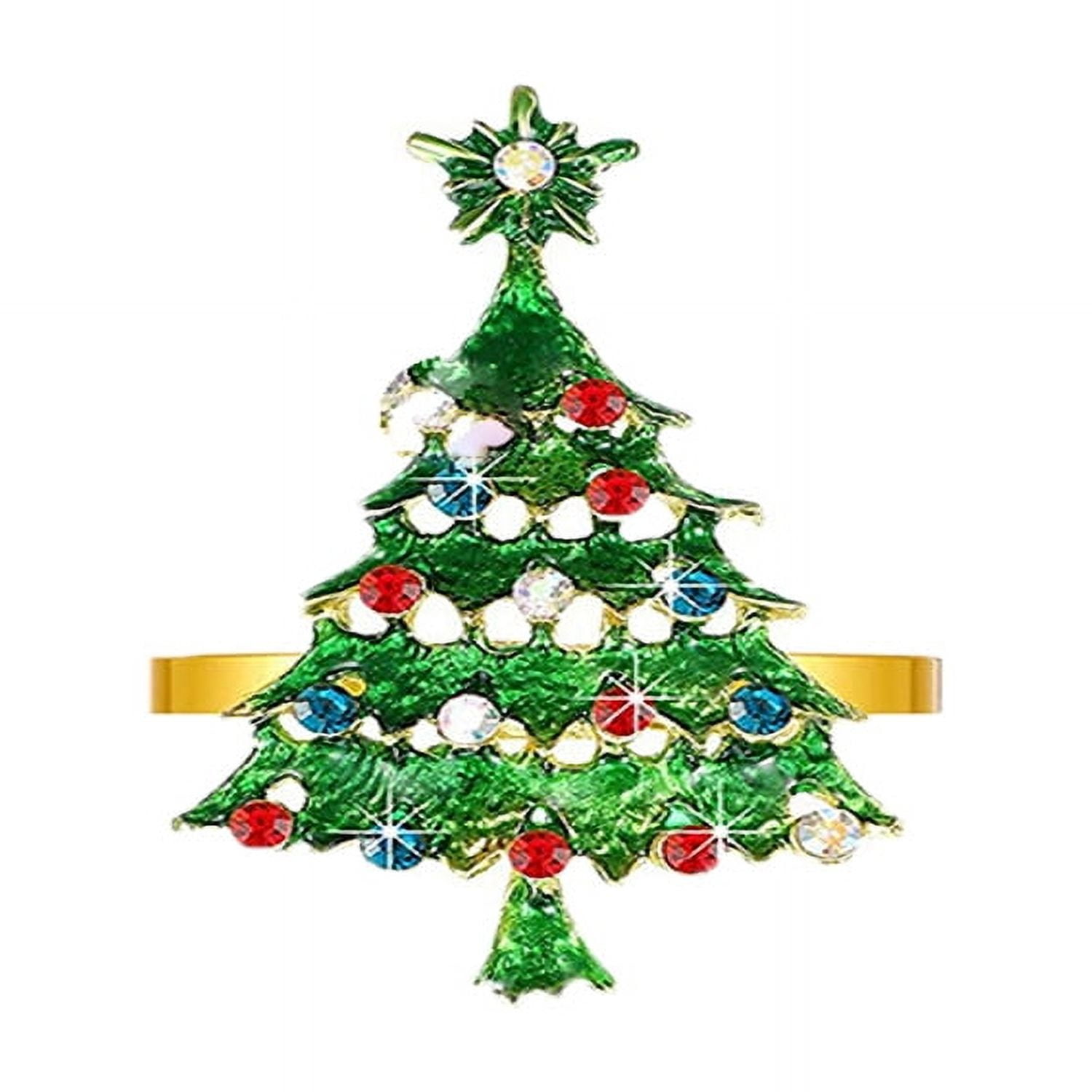 SSKDBFJG Christmas Napkin Rings , Christmas Tree Metal Napkin Holder ...