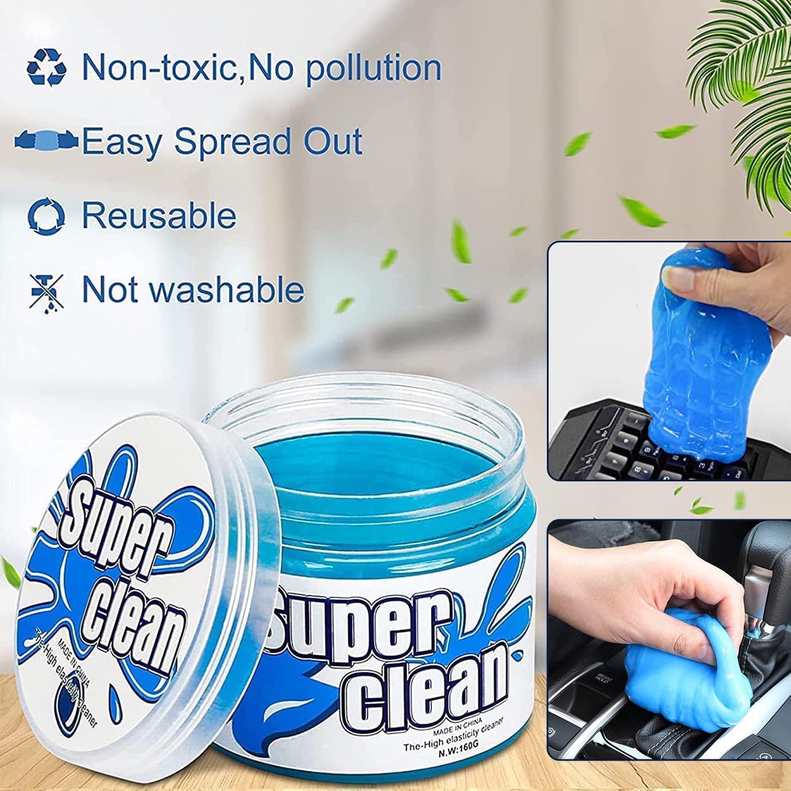 SSKDBFJG Nonstick Cleaning Soft Gel-Car Air Vent Gap Dashboard Dusting ...